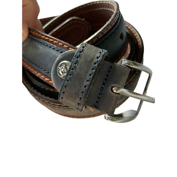 GP & Max | Accessories | Gp Max Made In Italy Black Brown Trim Leather ...